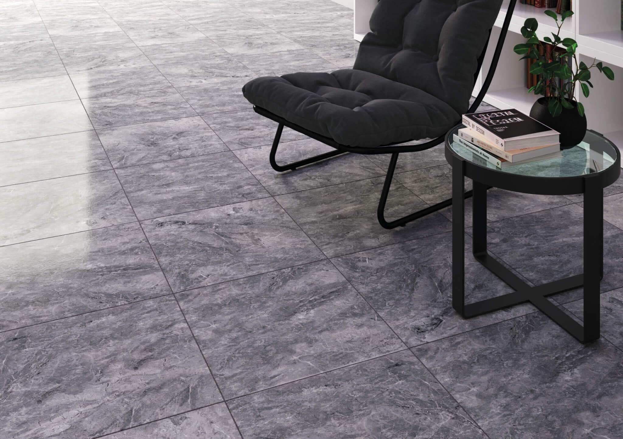 Dark Stone-Look Tile Flooring | Why Tile